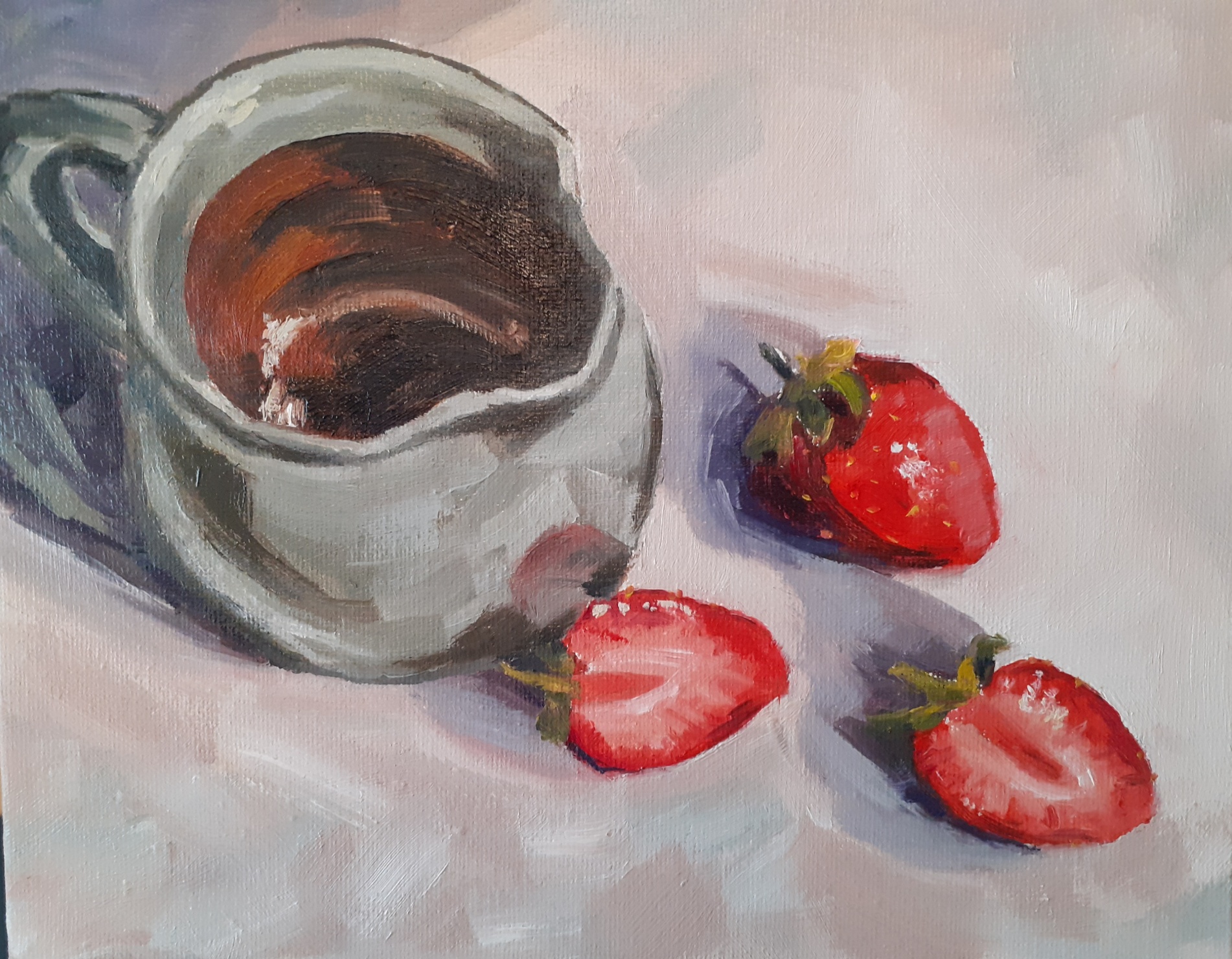 Jug and strawberries – Robyn Carson Artist